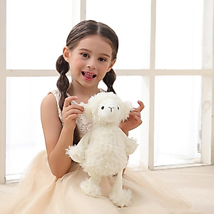 Apricot Lamb Toys Plush White Plush Lamb Stuffed Animal Soft Cuddly Perfect for Child （White Plush Lamb ，8.5 Inches