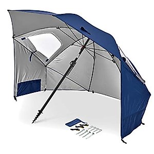 Sport-Brella Premiere UPF 50+ Umbrella Shelter for Sun and Rain Protection (8-Foot, Blue)