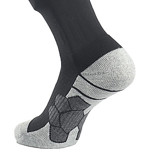 APTESOL Youth Soccer Socks Kids Knee High Team Sport Cushion Sock Women Men Long Tube Cotton Athletic Compression Socks (3-Pair Black-A,Medium)