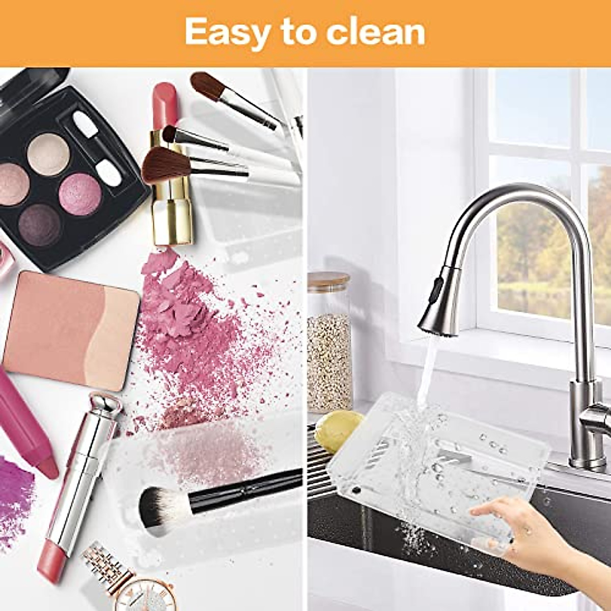 Modern-Depo 25 PCS Clear Drawer Organizer Set 4 Sizes Plastic Drawer Storage Bins Dividers Trays Dot Box for Makeup, Jewelry, Kitchen Utensils, Gadgets, Office