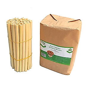TXV Mart Disposable Reusable Bamboo Drinking Straws 100 pcs, BPA Free, Eco-Friendly 100% Natural, Biodegradable, and Compostable, Heavy Duty, Party, Weddings, Picnics, Holidays