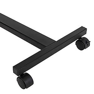 Portable Swivel Laptop Table Desk Adjustable Angle & Height Rolling Stand Tiltable Tabletop Desk Laptop Notebook Sofa/Bed Side Table Hospital Table Stand W/Lockable Casters, Black