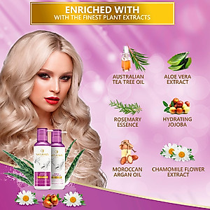 Purple Shampoo and Conditioner Set - Sulfate Free Toner for Grey, Bleached, Silver and Blonde Hair - No Brass or Yellow Highlights - Moisturizing Salon Grade