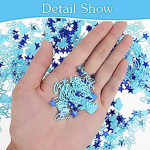 1000 Pieces Baby Shower Decorations Confetti - Blue Boy Party Decorations Table Scatter Confetti, Sprinkle Decor Confetti for Baby Shower Gender Reveal Party Supplies (Blue Feet)