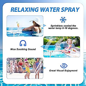SAVITA Pool Fountain, Adjustable Water Fountain Dual Spray Swimming Pool Fountain with Adapter for Outdoor Inground and Above Ground Pools for 1.5/2.2inch Return Sprinklers