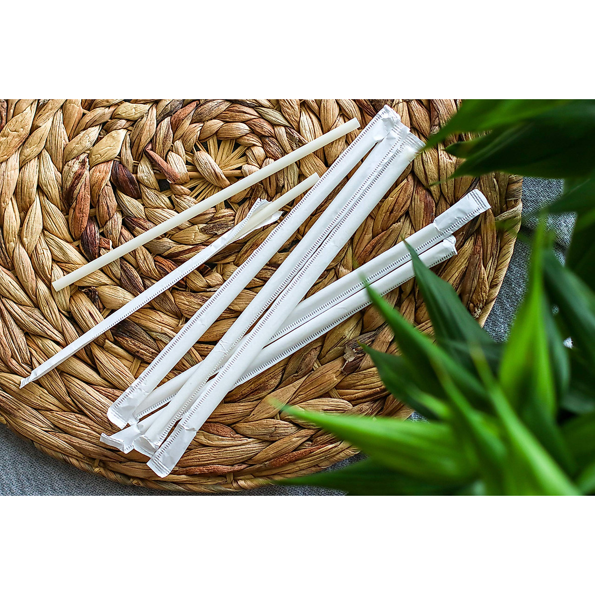 PHA STRAWS - | 100% Plastic Free | Individually Wrapped Biodegradable 8.2" Straws by Ecoware. Marine Biodegradable, Home Compostable, Ocean-friendly, Best Alternative to Paper & Plastic Straws. (5000)