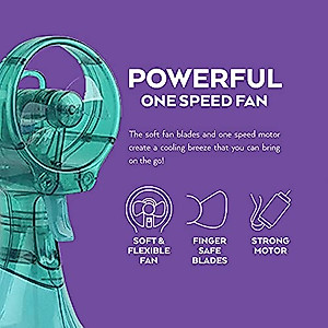 N/C Portable Misting Fan Battery-Operated Handheldwith Water Spray Misting Fan Suitable for Traveling Out, 4 Piece Set