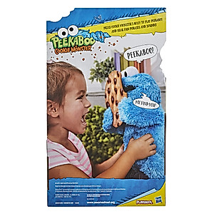 Sesame Street Peekaboo Cookie Monster Talking 13-Inch Plush Toy for Toddlers, Kids 18 Months & Up, Blue