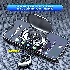 TOPUUTP Open Ear Headphones with Earhooks Wireless Earbuds Bluetooth Headset Not in The Ear Ows Sports Headset 9D Surround Sound Noise Canceling Hanging Ear Type Long Battery Life