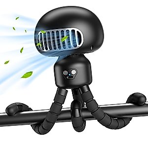 Stroller Fan Clip On Fan for Baby Stroller, Bladeless Portable Baby Fan for Stroller, Auto Oscillating 4000mAh Rechargeable Battery Operated Small Personal Fan for Car Seat Crib Bike Bed Travel Trip
