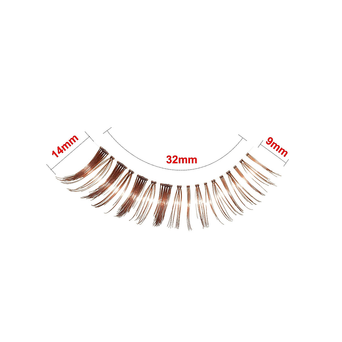 Dorisue Natural false eyelashes Brown Eyelashes 3D Light Color False Eyelashes Short Handmade lashes wispies Natural False Eyelashes Eye Makeup Fake Eyelashes 5 Pairs eyelashes pack