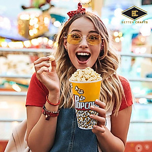 Better crafts Set of 3 Yellow popcorn bowl tubs. 7 x 4.5 inches. Perfect for having a movie night at home, parties, and more!