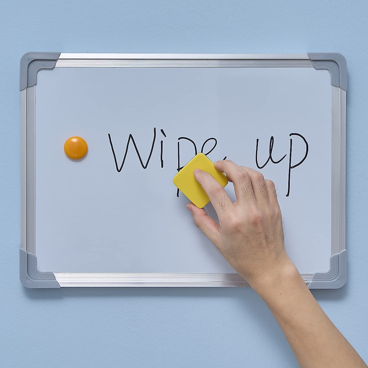 Favide 24 Pack Magnetic Whiteboard Dry Eraser Chalkboard Cleansers for Classroom, Home and Office (Square, 8 Color)