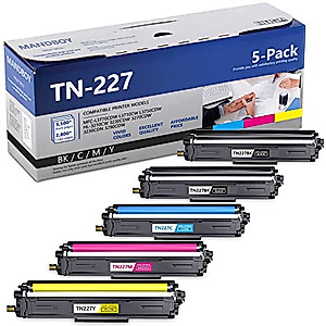 MANDBOY Compatible TN227 2BK/1C/1M/1Y Toner Cartridge Replacement for Brother HL-3290CDW 3210CW 3230CDW 3270CDW Printer, 5/Pack TN 227
