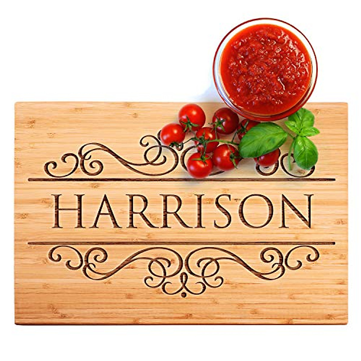 Personalized Cutting Board, Housewarming Gift | 9x6 |12 Designs & 2 Sizes, Wedding Gifts for Couple, Anniversary & Kitchen Sign - Bamboo Rectangular #G