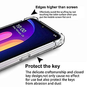 Osophter for LG V60 ThinQ Case, LG V60 Case Clear Transparent Reinforced Corners TPU Shock-Absorption Flexible Cell Phone Cover for LG V60 ThinQ(Clear)