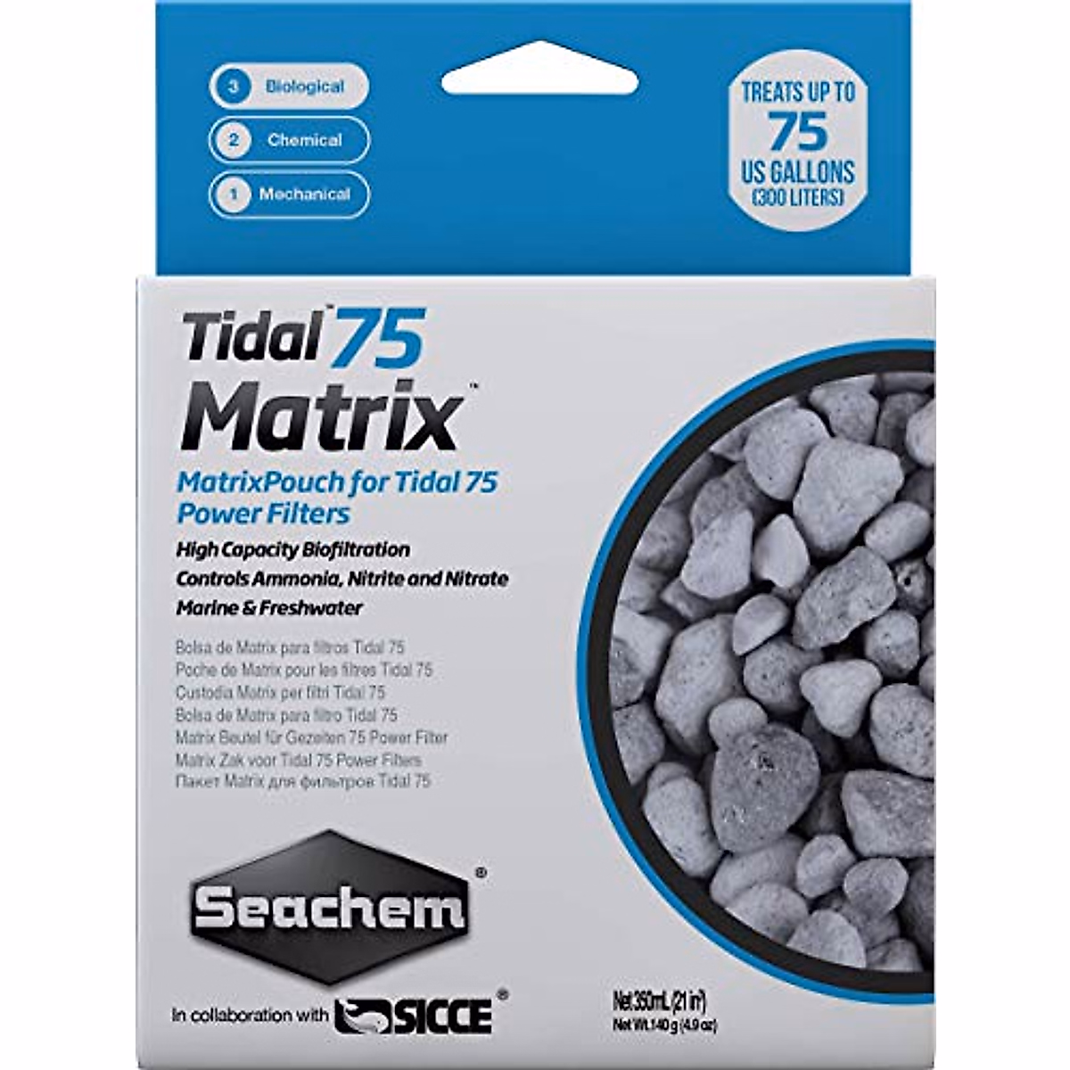 Seachem Laboratories 6507 350 ml 75 Matrix Tidal Filter