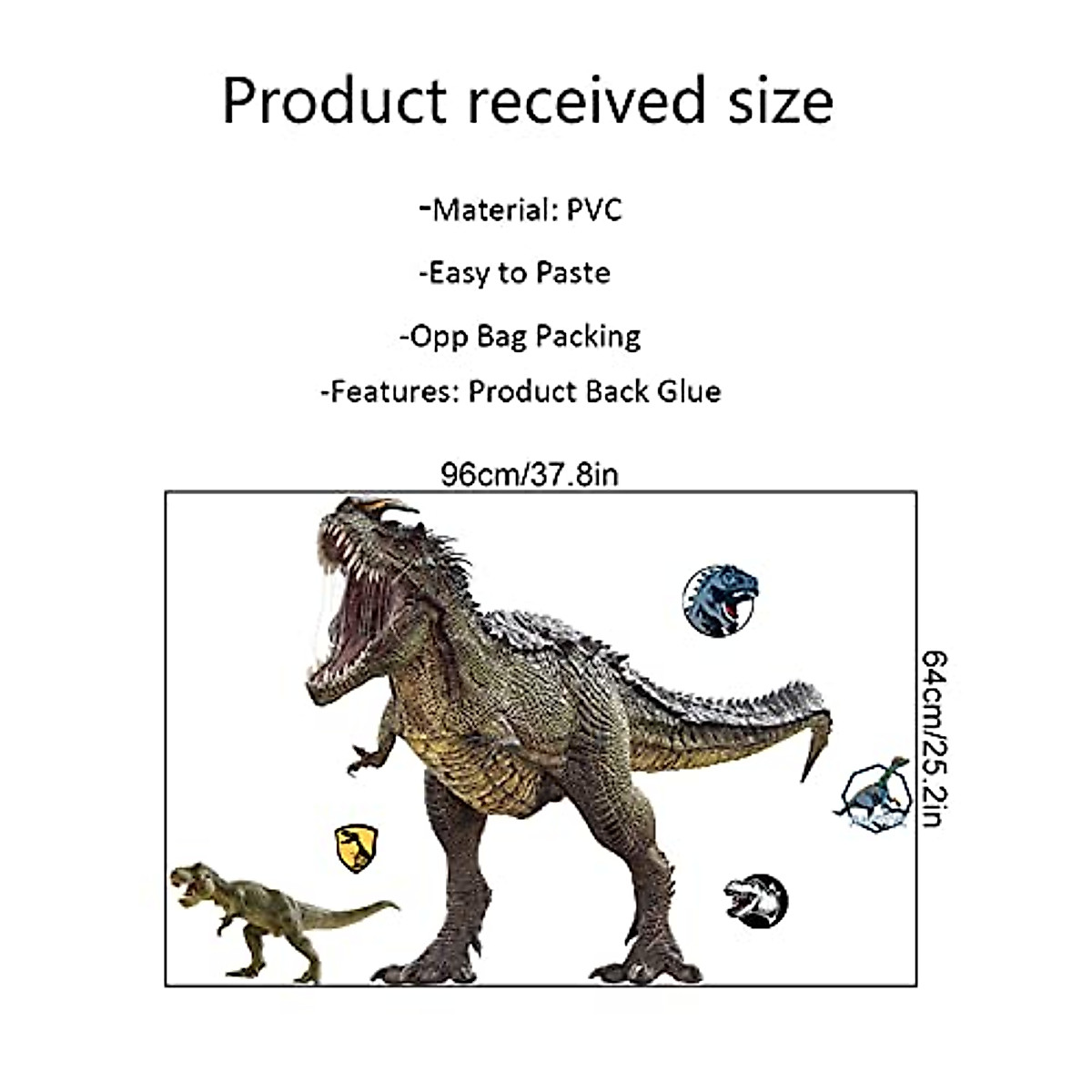 3D Dinosaurs Wall Stickers, Giant Dinosaurs Wall Decals, HOLENGS Peel and Stick Removable Wall Decor for Boys Kids Bedroom Living Room Playroom Wall Decoration