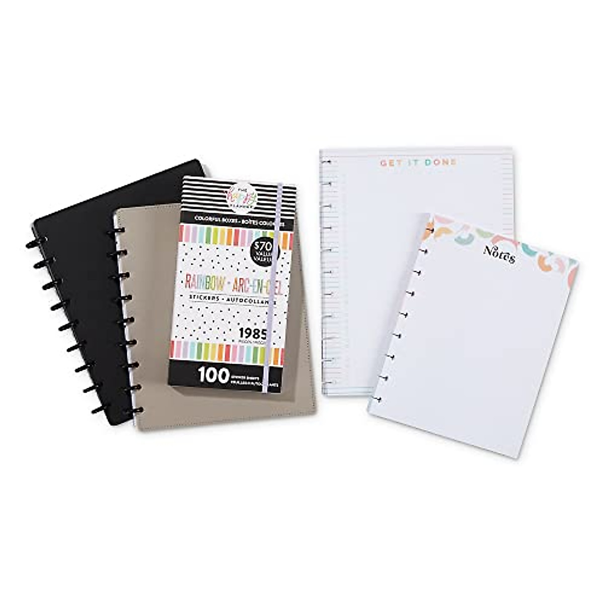 The Happy Planner Sticker Pack for Calendars, Journals and Projects –Multi-Color, Easy Peel – Scrapbook Accessories – Colorful Boxes Theme – 100 Sheets, 1985 Stickers Total