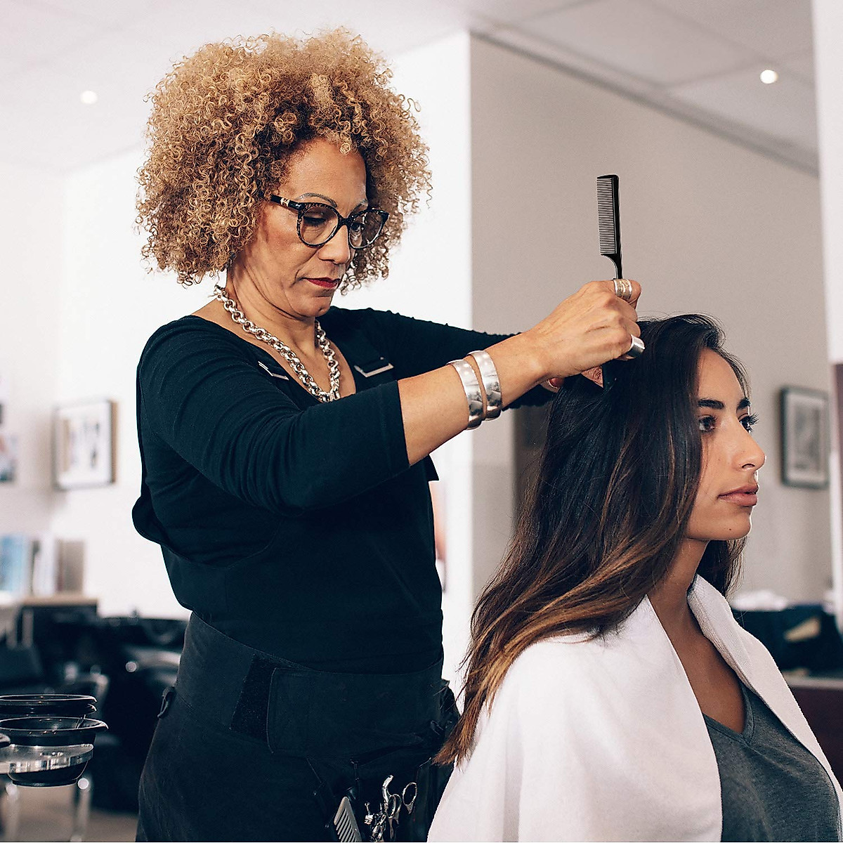 Boao 12 Pack Rat Tail Comb Styling Plastic Anti Static Heat Resistant Tail Comb for All Hair Types Fine Tooth for Men and Women(Black)