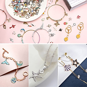 SANNIX 500Pcs Charms Bulk Wholesale Assorted Gold Plated Enamel Pendants Earring for Bracelet Necklace DIY Jewelry Making Craft Supplies