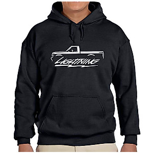1993-95 Ford SVT Lightning F150 Truck Classic Outline Design Hoodie Sweatshirt large black