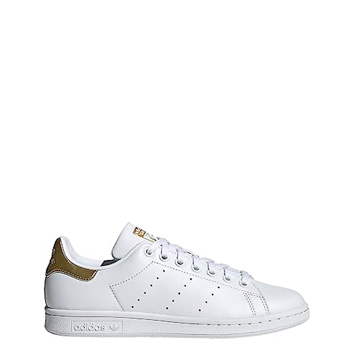 adidas Originals Women's Stan Smith (End Plastic Waste) Sneaker, White/White/Gold Metallic, 6