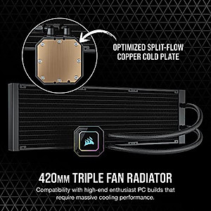 H170i ELITE CAPELLIX Liquid CPU Cooler - 33 Dynamic RGB LEDs - 140mm Fans - 420mm Radiator - COMMANDER CORE Smart Lighting Controller - CORSAIR iCUE Software Compatible - Zero RPM Fan