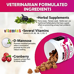 Cranberry Bladder Health for Dogs - Dog Antioxidant- 160 Cranberry Soft Chew Supplements for a Healthy Urinary Tract and Bladder Control – Made with Cranberry & D-Mannose & Vitamins (Chicken Flavor)