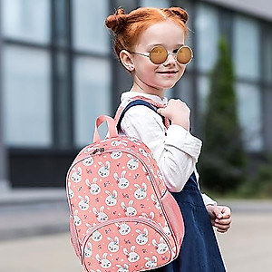 BTOOP Kids Backpack Girls Cute Bunny Toddler School Bag Preschool Kindergarten BookBag Nursery Small Daypack with Chest Strap