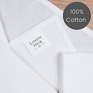 Linen Hub Cloth Dinner Napkins 17x17 - Perfect Everyday Use Cloth Napkins - Soft Absorbent Washable Cotton Napkins - Ideal for Farmhouse Wedding Party Christmas Easter - 100% Cotton Napkins White