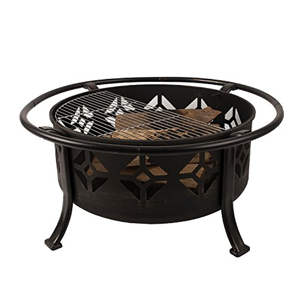 Pleasant Hearth Sunderland Deep Round Bowl Fire Pit, 36-Inch