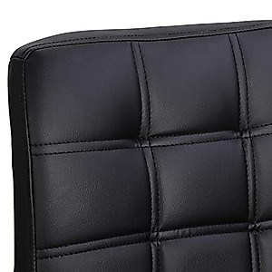 ZENY Set of 4 Adjustable Swivel Barstools, Modern PU Leather Kitchen Counter Bar Stools, Square Back Bar Stool