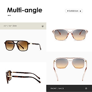 kimorn Sunglasses Womens Men Trendy Retro Sun Glasses Rectangle Frame Shades K1649 (Tortoiseshell +Pink)