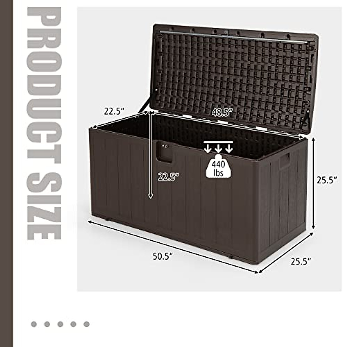 Goplus 105 Gallon Deck Box, Extra Large Resin Storage Box with Lockable Lid for Cushions & Patio Furniture, Water Proof & UV Resistant, Outdoor Weather Resistant Deck Storage Box for Garden Pool Lawn