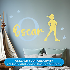 Custom Name & Initial Peter Pan I Wall Decal Home Decor I Wall Decor for Home Bedroom I Baby Room Decorations I Stickers for Kids I Multiple Options for Customization