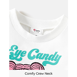 L.O.L. Surprise! Girls Clothes Dolls Print Long Sleeve Sweatshirt and Plaid Skirt Set White Clothing Set Outfits for Birthday Party Size 7-8 Years