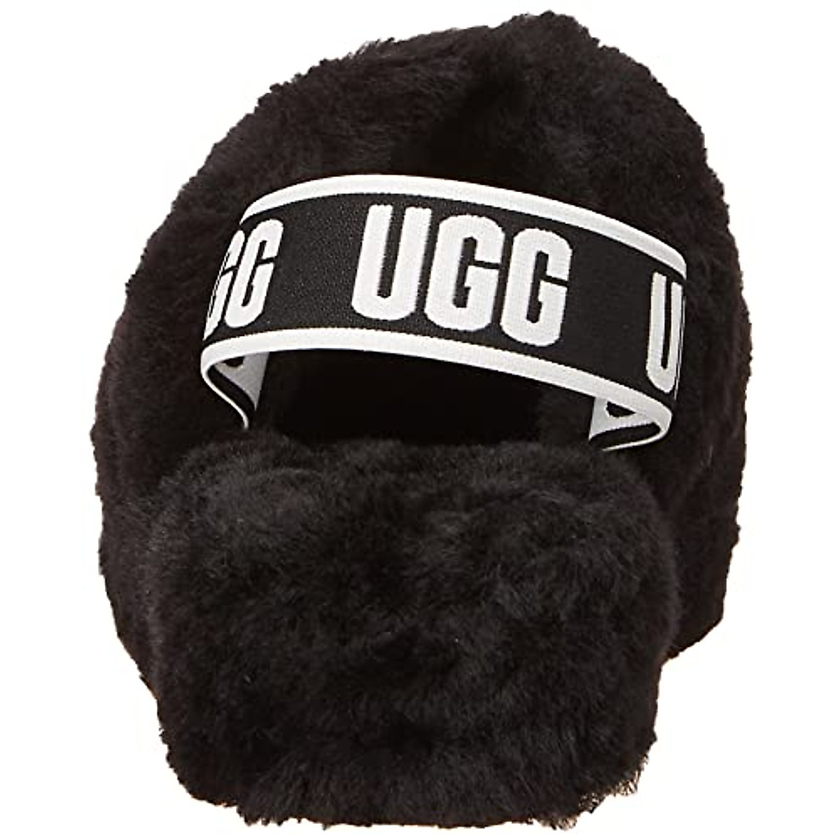 UGG Women's Fluff Yeah Slide Slipper, Black, 6 M US