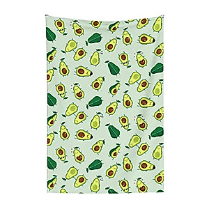 Avocado Green Fruits Throw Blanket Super Soft Warm Bed Blankets for Couch Bedroom Sofa Office Car, All Season Cozy Flannel Plush Blanket for Girls Boys Adults, 60 X 40 Inch