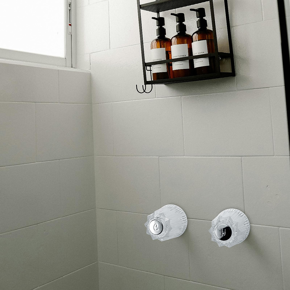 Shower Knob Replacement, 3 Pcs Clear Acrylic Hot,Cold Faucet Handle, Compatible with Pfister Contessa, Windsor, Moen 100710, Phoenix,Shower Knobs, Shower Handle Replacement