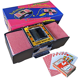 Automatic Card Shuffler 2 Deck with Playing Cards for Poker UNO Playing Card Game Home Party Casino Poker Card Shuffleing Machine (1-2 Deck)