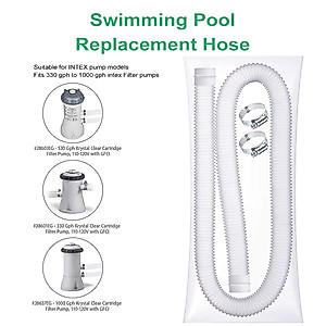 Swimming Pool Replacement Hoses,1.25in Diameter Hoses(2pcs),Premium Quality Kinkproof PE,Pool Filter Replacement Hoses Compatible with Filter Pump 330 GPH, 530 GPH, and 1000 GPH.(59” Length)