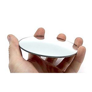 Round Convex Glass Mirror - 4" (100mm) Diameter - 100mm Focal Length - 2.5mm Thick Approx. - Eisco Labs