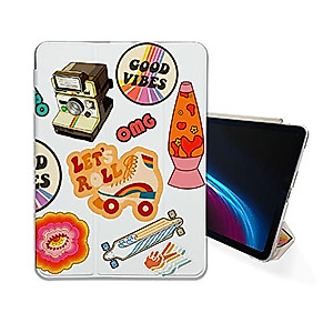 Cute Painted Vintage Retro Art case Compatible with iPad Mini Air Pro 7.9 8.3 9.7 10.2 10.9 11 12.9 inch Pattern Cover New 2022 2021 Trifold Stand 3 4 5 6 7 8 9 Generation 587 (11" Pro 1/2/3 gen)