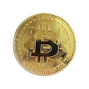 10 Pcs Bitcoin Coin Souvenir with Coin Case, Physical Bitcoin Collection, Gold Plated Bitcoin for Commemoration, Crypto Currency Coin BTC for Gift, Gold Bitcoin Tokens