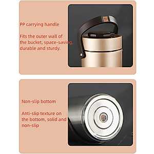 Thermos for Hot Food, 2 Tier Soup Thermos Container, Food Thermos, 304 Stainless Steel Vacuum Insulated Thermal Bento Lunchbox for Office School Camping Picnic Outdoors, 1500ml-Red