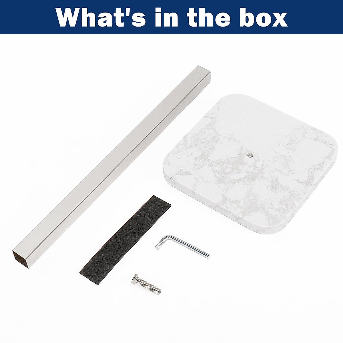 NearMoon Standing Paper Towel Holder, Stainless Steel Square Paper Towel Roll Holder with Marble Base for Bathroom Kitchen Countertop, Standard or Jumbo-Sized Roll Holder (Brushed Gold)