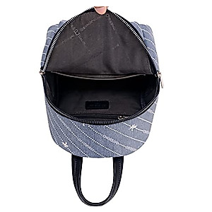 David Jones Women Blue Denim Jeans Fashion Backpack Small Casual Everyday Travel Backpack - Blue