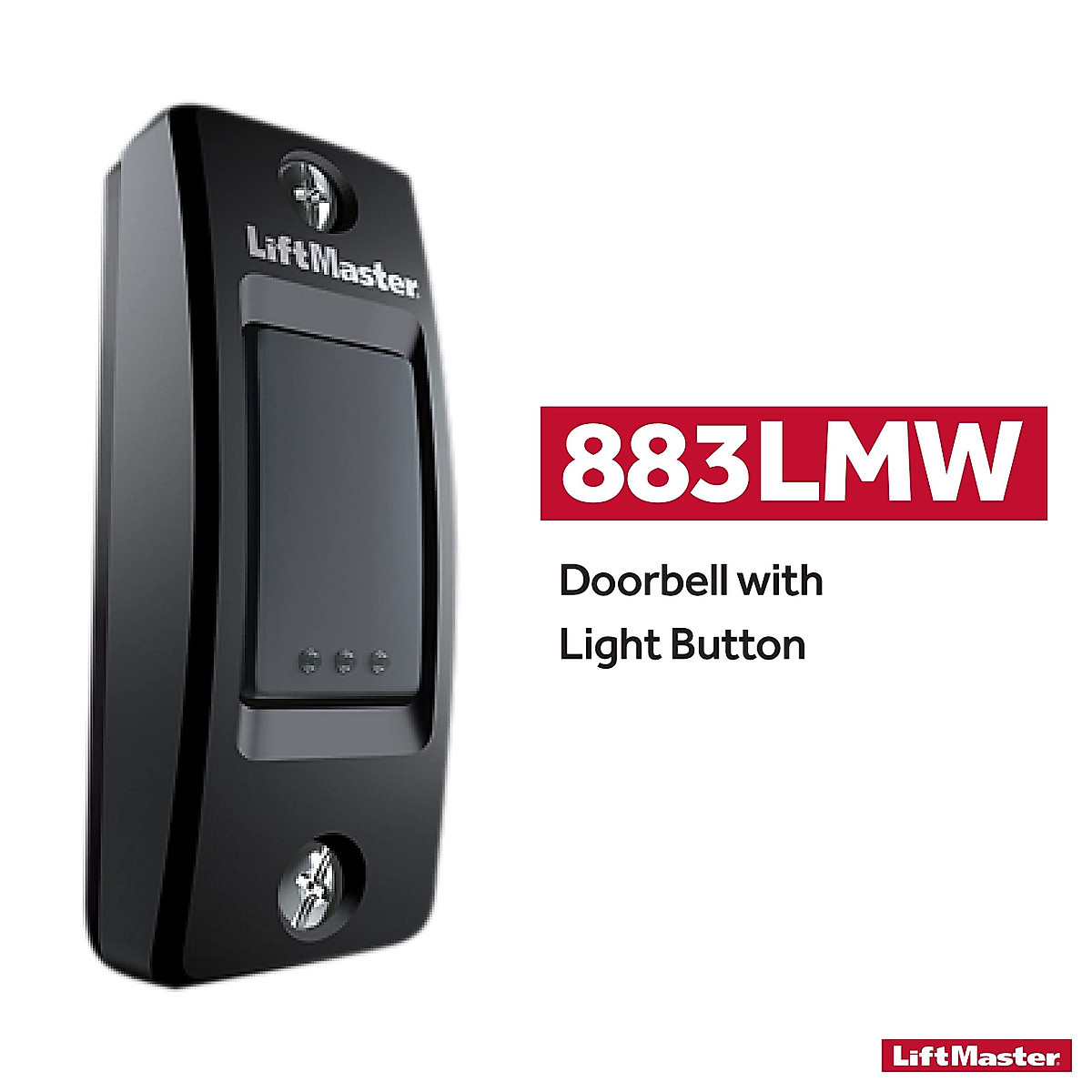 LiftMaster 883LMW Wall-Mounted Wired Push Garage Door Opener and Doorbell Button with Light Button