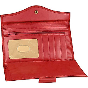 Buxton RFID Organizer Clutch Wallet One Size Red